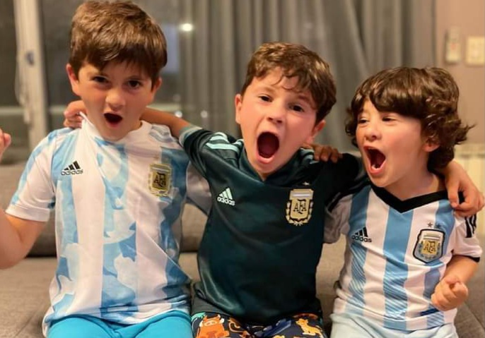 Noche soñada para la Selección: El festejo de los hijos de Messi - El ...