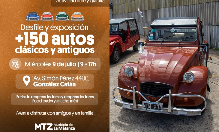 González Catán se llena de historia y motores: desfile y exposición de autos clásicos por el 9 ...